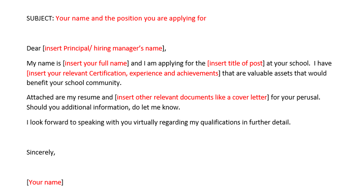 What Should I Include When Emailing A Principal Or Hiring Manager 